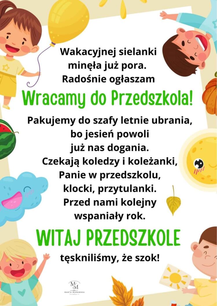 Witamy w nowym roku szkolnym 2023/2024 - Przedszkole Publiczne w Tanowie